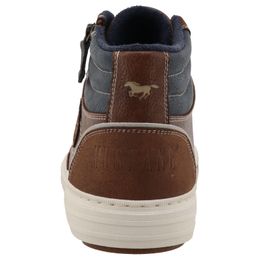 Mustang Shoes Herren Sneaker "Masha", Gr. 45braun, Lederimitat, Basic, Schuhe, High Top Sneaker, Schn&uuml;rboots mit Rei&szlig;verschluss