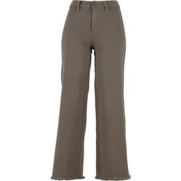 Urban Classics Damen Bequeme Jeans "Urban Classics Ladies Relaxed Straight Fit Denim"olive, Gr. 33, unifarben, 98% Baumwolle, 2% Elasthan, Jeans