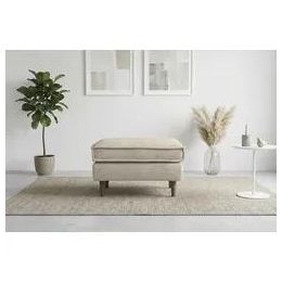 Polsterhocker Home Affaire "Pinto Skandi", creme, B:76cm H:45cm T:56cm, 100% Polyester, Hocker, Polsterhocker, mit Keder, Massivholzf&uuml;&szlig;e Eiche ger&auml;uchert