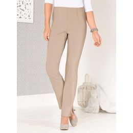 Classic Basics Damen Stretch-Hose, beige, Gr. 52, unifarben, 91% Polyester, 6% Viskose, 3% Elasthan, Hosen