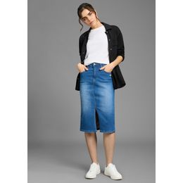 Kangaroos Damen Jeansrock, blau, Basic, Gr. 36, unifarben, Denim/Jeans, Obermaterial: 98% Baumwolle, 2% Elasthan, R&ouml;cke, in Midil&auml;nge mit Schlitz