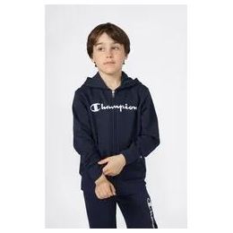 Kapuzensweatjacke Champion "BASICS Fleece Full Zip Sweatshirt", Jungen, Gr. XL (164/170), nny, ns, Obermaterial: 54% Baumwolle, 46% Polyester, normal, Sweatjacken, mit Kapuze und Kordelzug, aus Baumwolle und Polyester, f&uuml;r Kinder