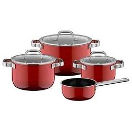 Topf-Set WMF "Fusiontec Mineral Pro", rot, T&ouml;pfe, kratzfeste Oberfl&auml;che, w&auml;rmereduzierende Hohlgriffe, Made in Germany