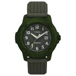 Quarzuhr Timex "TIMBERLINE", gr&uuml;n (khaki), Armbanduhren, Herren, Quarzuhr, Armbanduhr, Herrenuhr, Silikonarmband, Datum, Leuchtzeiger