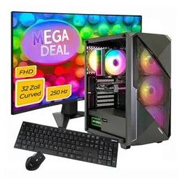 Hyrican GAMEMAX Gaming-PC-Komplettsystem "MegaDeal Striker 2713 Intel i7 14700F 16GB 1TB SSD RTX 5060Ti", Energieeffizienz: E (A-G), schwarz, Microsoft Windows 11 Home (64 Bit), 16 GB RAM 1.000 GB SSD, Computer_Komplettsysteme, Windows 11 + MSI MAG 32C6X Curved Monitor, 80cm (32")