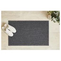 Fu&szlig;matte ANDIAMO "Kenora", grau, B:46cm H:8,5mm L:76cm, Obermaterial: 100% Polyester, Teppiche, Fu&szlig;matte, Schmutzfangmatte, robust, waschbar, T&uuml;rmatte, rutschhemmend