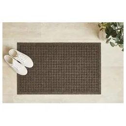 Fu&szlig;matte ANDIAMO "Kenora", braun, B:46cm H:8,5mm L:76cm, Obermaterial: 100% Polyester, Teppiche, Fu&szlig;matte, Schmutzfangmatte, robust, waschbar, T&uuml;rmatte, rutschhemmend