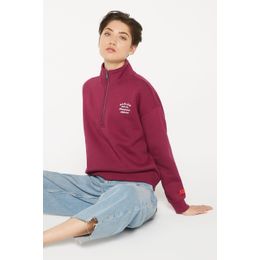 Harlem Soul Damen Sweater, lila, Gr. L, bedruckt, Sweatware, Material: 65% Baumwolle, 35% Polyester, Sweatshirts, mit &uuml;berschnittenen Schultern