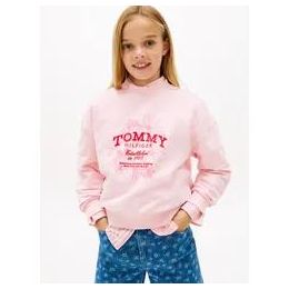Sweatshirt Tommy Hilfiger, M&auml;dchen, Gr. 16 (176), duchess pink, Sweatware, Obermaterial: 78% Baumwolle, 18% Polyester, 4% Elasthan, regular fit normal, Rundhals, eingesetzt Rippb&uuml;ndchen, Sweatshirts Sweatshirt, Regular fit, Kinder bis 16 Jahre