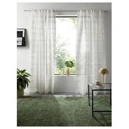 Gardine OTTO HOME "Sirii", beige, B:140cm H:175cm, Polyester, Polyester, Gardinen, Gardine, Halbtransparent, angenehme Haptik, mit Querstreifen, modern