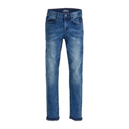 s.Oliver JUNIOR Jungen Regular-fit-Jeans, blau, Gr. 158, Denim/Jeans, Obermaterial: 80% Baumwolle, 19% Polyester, 1% Elasthan, Jeans, mit