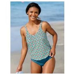 Tankini-Top feel good, Damen, Gr. 44, Cup D, t&uuml;rkis, violett, bedruckt, Elasthan, Polyamid, Bikini-Oberteile