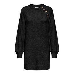 Only Damen Strickkleid "ONLFI LIFE LS BUTTON ONEC DRESS ZL KNT", schwarz, Gr. XS, unifarben, Feinstrick, Obermaterial: 50% Polyacryl, 50% Polyester,