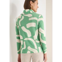 Cecil Damen Sweaterbamboo gr&uuml;n melange, Gr. S, gemustert, Sweatware, Obermaterial: 67% Viskose, 28% Polyester, 5% Elasthan, Sweatshirts, mit