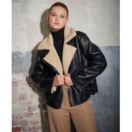 Haily's HAILY&rsquo;S Damen Lederimitatjacke "LS PU JK Ra44monda", schwarz, Gr. M, unifarben, Web, Obermaterial: 100% Polyurethan, Jacken