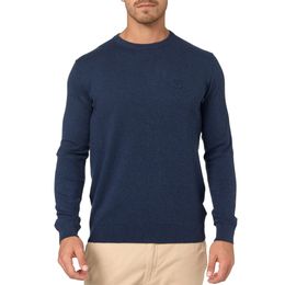INDICODE Herren Rundhalspullover "Wildman", blau, Gr. XL, unifarben, Strick, Obermaterial: 80% Baumwolle, 20% Polyamid, Pullover