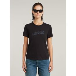 G-Star Raw G-STAR Damen T-Shirt "Embro Logo T-Shirt"dk schwarz, Gr. XS, Obermaterial: 100% Baumwolle, Shirts