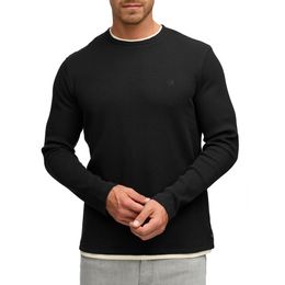 INDICODE Herren Langarmshirt "INSigfinn", schwarz, Gr. L, unifarben, Single Jersey, Obermaterial: 60% Baumwolle, 40% Polyester, Shirts
