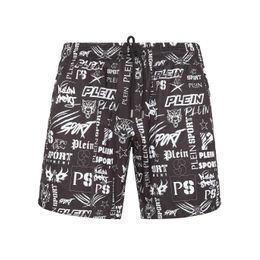 Plein Sport Herren Badeshorts "Badehose", schwarz-wei&szlig;, Gr. L, Obermaterial: 100% Polyester, Badehosen