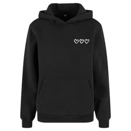 MISS TEE Damen Kapuzenpullover "Miss Tee Three In A Row Ladies Fluffy Hoody"schwarz, Gr. XS, mehrfarbig, 70% Baumwolle, 30% Polyester, Pullover