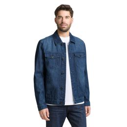 Tom Tailor Herren Jeansjackeschwarz stone bright blau denim, Gr. L, unifarben, Denim/Jeans, Obermaterial: 100% Baumwolle, Jacken, mit Taschen