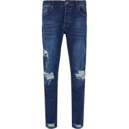 2Y Premium Herren Bequeme Jeans "2Y Premium Herren 2Y Tapered Fit Jeans"blau, Gr. 32, unifarben, 97% Baumwolle, 3% Elasthan, Jeans