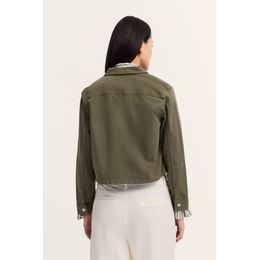 Bugatti Damen Jeansjacke "Hemdkragen", gr&uuml;n, Gr. 44, unifarben, 98% Baumwolle, 2% Elasthan, Jacken, mit verdeckter Knopfleiste