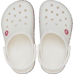 Crocs M&auml;dchen Clog "Crocband Holiday Clog K", Gr. 37wei&szlig;, Croslite , Schuhe, Weihnachtsschuh, Hausschuh mit bunter Bord&uuml;re