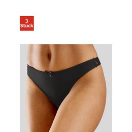 Damen String, PETITE FLEUR BY LASCANA, Gr. 44, wei&szlig;, Microfaser, Obermaterial: 86% Polyamid, 14% Elasthan, Unterhosen, mit Spitze hinten