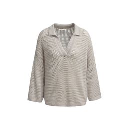 Smith & Soul SMITH & SOUL Damen V-Ausschnitt-Pullover, beige, Gr. L, unifarben, Strick, Material: 50% Baumwolle, 50% Polyacryl, Pullover