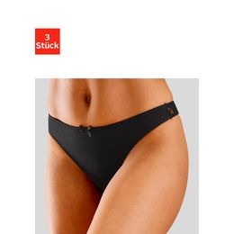 Damen String, PETITE FLEUR BY LASCANA, Gr. 32, wei&szlig;, Microfaser, Obermaterial: 86% Polyamid, 14% Elasthan, Unterhosen, mit Spitze hinten