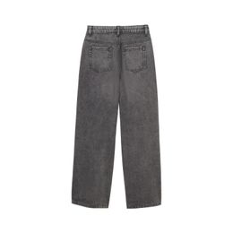 Tom Tailor M&auml;dchen Weite Jeans, grau, Gr. 128, unifarben, Denim/Jeans, Obermaterial: 100% Baumwolle, Jeans, im 5-Pocket-Style