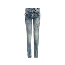 Cipo & Baxx CIPO & BAXX Damen Slim-fit-Jeans "Jeans", blau, Gr. 29, unifarben, 98% Baumwolle, 2% Elasthan, Jeans, in Straight Fit, WD175