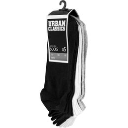 Urban Classics Damen Str&uuml;mpfe "Urban Classics Unisex No Show Socks 5-Pack", Gr. 39schwarz, wei&szlig;, grau, Baumwolle, Elasthan, Polyester, unifarben,