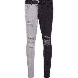 2Y STUDIOS Herren Bequeme Jeans "2Y Studios Herren 2Y Skinny Fit Destroyed Jeans"grau, schwarz, Gr. 29, 97% Baumwolle, 3% Elasthan, Jeans