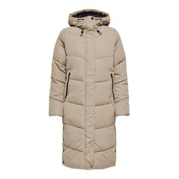 Only Damen Steppmantel "ONLMEGAN LIFE LONG PUFFER COAT CS OTW", silber, Gr. S, unifarben, Steppware, Obermaterial: 100% Polyester, M&auml;ntel, verdeckter