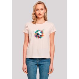 F4NT4STIC Damen T-Shirt "Bunte Fu&szlig;ball Grafik", pink, Gr. XS, Obermaterial: 100% Baumwolle, Shirts, Premium Qualit&auml;t