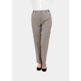 GOLDNER Damen Stoffhose "Trevira-Schurwollhose ANNA", beige, Gr. 42, Obermaterial: 53% Polyester PES. 43% Schurwolle WV. 4% Elasthan EL., Hosen