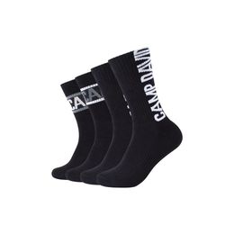 CAMP DAVID Damen Socken "Socken 4er Pack", Gr. 43, schwarz, 80% Baumwolle, 17% Polyamid, 3% Elasthan, uni, Socken