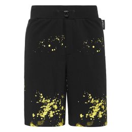 Plein Sport Herren Shorts "Shorts"0229, schwarz, gelbfluo, Gr. S, Obermaterial: 88% Baumwolle, 12% Polyester, Hosen