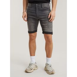 G-Star Raw G-STAR Herren 5-Pocket-Hose "3301 Slim Denim Shorts", grau, Gr. 28, Obermaterial: 70% Baumwolle, 28% Polyester, 2% Elasthan, Hosen