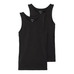 name it Kinder Unterhemd "NKMTANK 2P f&uuml;r Jungen mit Rundhals und elastischem Tragekomfort", Gr. 122, schwarz, Jersey, Obermaterial: 95% Baumwolle, 5%
