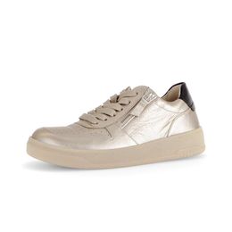 Gabor Damen Sneaker "Sneaker low Materialmix Leder", Gr. 37gold, Schuhe