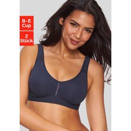 Damen T-Shirt-BH, PETITE FLEUR BY LASCANA, Gr. 105, blau, Jersey, Obermaterial: 95% Baumwolle, 5% Elasthan, Basic, BHs, ohne B&uuml;gel aus Baumwolle &ndash;