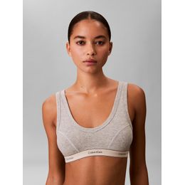 Triangel-BH "LIGHTLY LINED TRAINGLE BRALETTE", Damen, Gr. M (38), N-Gr, grau heather, Jersey, Obermaterial: 90% Baumwolle, 10% Elasthan, Calvin Klein Underwear, meliert, k&ouml;rpernah, BHs Triangel-BH, K&ouml;rpernahe Passform mit elastischem Bund