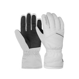 Reusch Damen Skihandschuhe "Marisa", silber, Gr. 8, mehrfarbig, 87% Polyester, 13% Polyurethan, Handschuhe, mit langer Stulpe