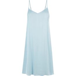 Urban Classics Damen Shirtkleid "Urban Classics Damen Ladies Viscose Satin Slip Dress"oceanblau, Gr. L, unifarben, 100% Viskose, Kleider