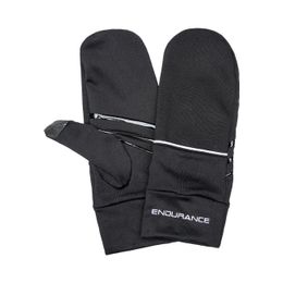 Endurance Damen F&auml;ustlinge "Zanny", schwarz, Gr. S, bedruckt, unifarben, 100% Polyester, Handschuhe, mit reflektierenden Elementen