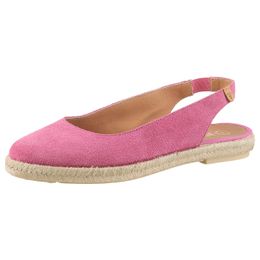 VERBENAS Damen Slingsandale "Kiara Serraje", Gr. 37, pink, Veloursleder, Schuhe, Sommerschuh, Sling, Urlaubschuh mit Juterahmen