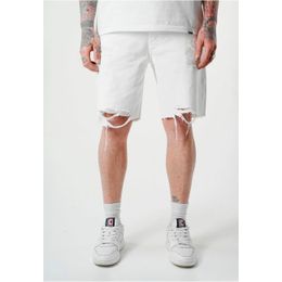 2Y Premium Herren Shorts "2Y Premium 2Y Premium Distressed Wide Shorts"wei&szlig;, Gr. 30, unifarben, 97% Baumwolle, 3% Elasthan, Hosen